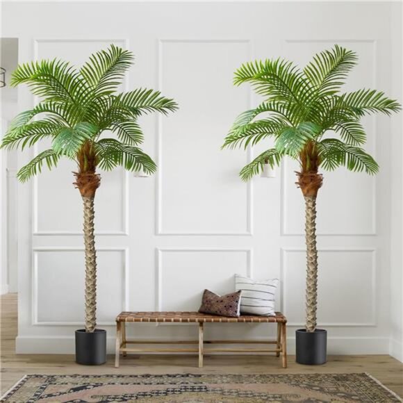 Other | Artificial Palm Tree 75ft Tall Trees Plants 15 Leaves 9in ...